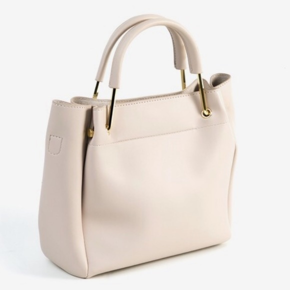 Noir Luxe | Bags | Noir Luxe Small Classic Handbag Bone | Poshmark